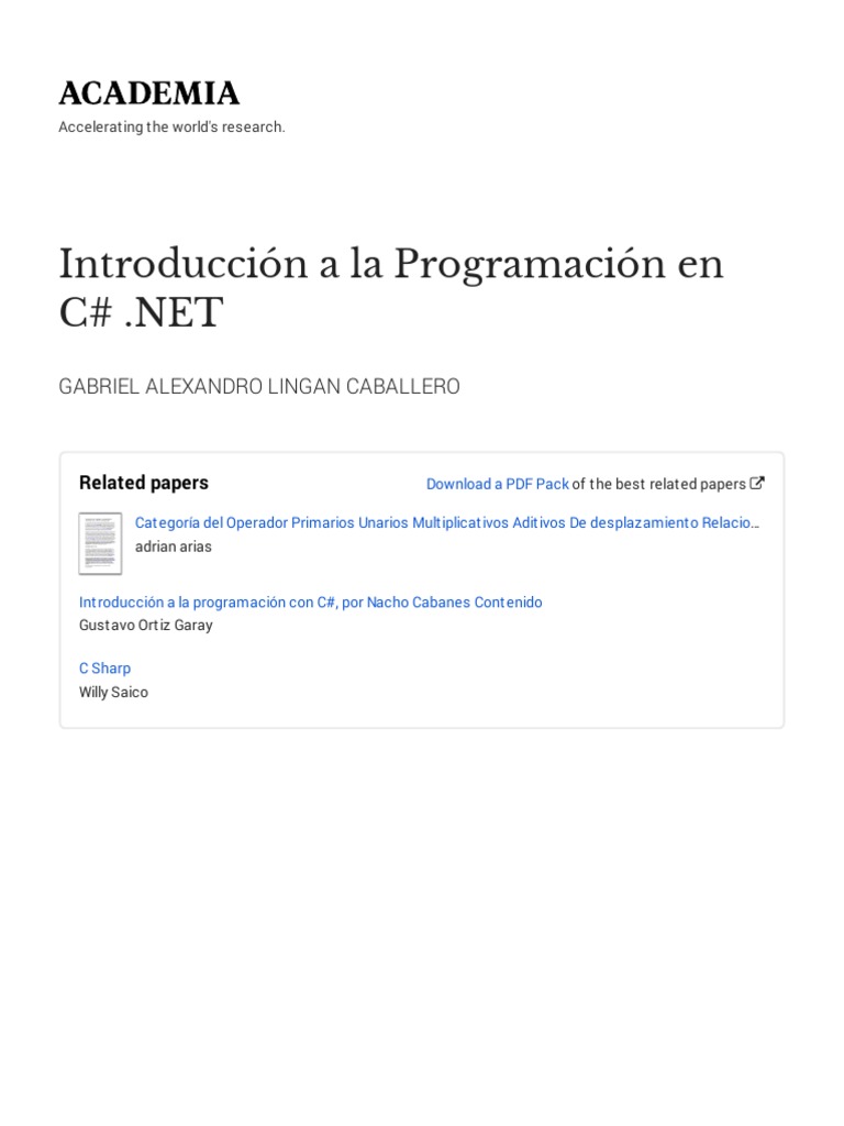Programacion en C Sharp Por BLT Introduccion A La Programacion en ... Programacion en C Sharp Por BLT Introduccion A La Programacion en ...