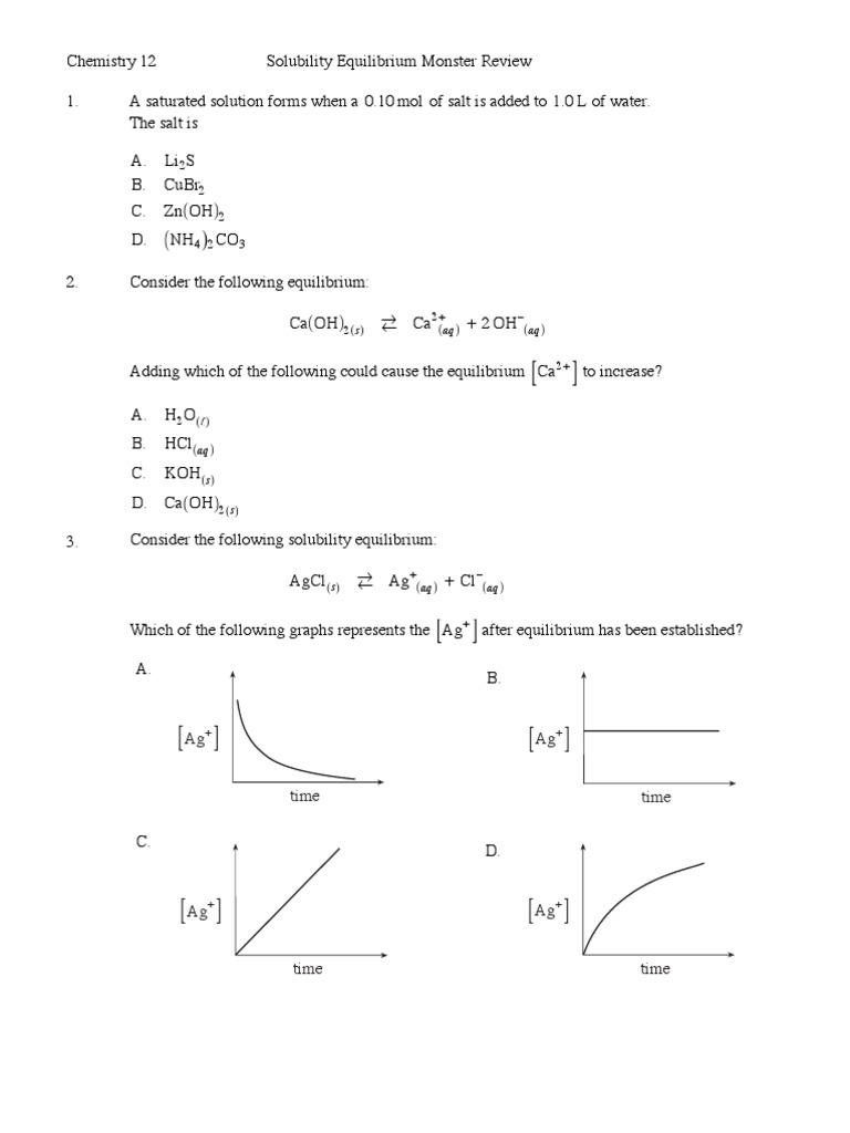 Solubility Questions | PDF | Solubility | Materials