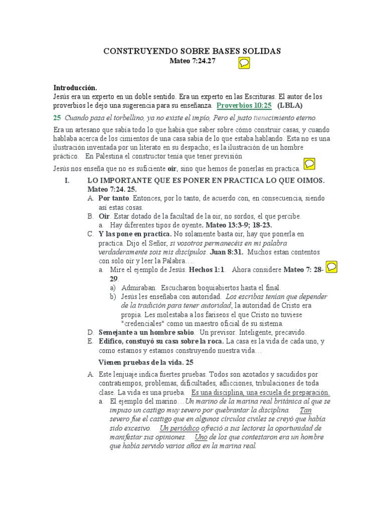 Construyendo Sobre Bases Solidas | PDF | Evangelio de Mateo | Jesús
