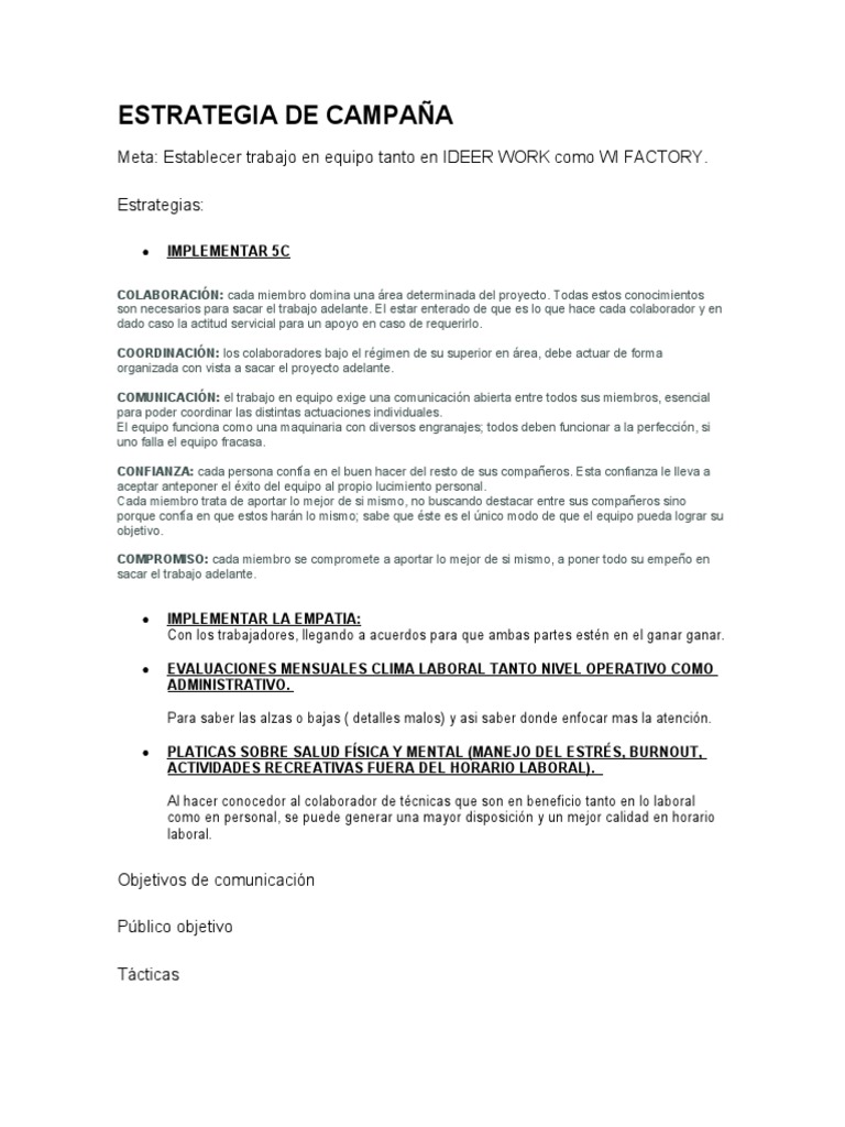 Brief Inicial para Comunicación Interna | PDF | Business | Economias