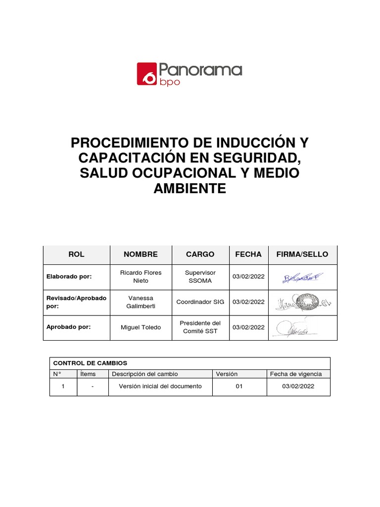 Sigso.p006 Procedimiento Inducción y Capacitación Ssoma | Descargar ... Sigso.p006 Procedimiento Inducción y Capacitación Ssoma | Descargar ...