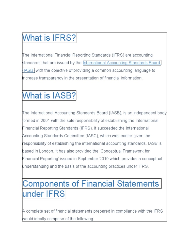 Ifrs Notes Pdf International Financial Reporting Standards