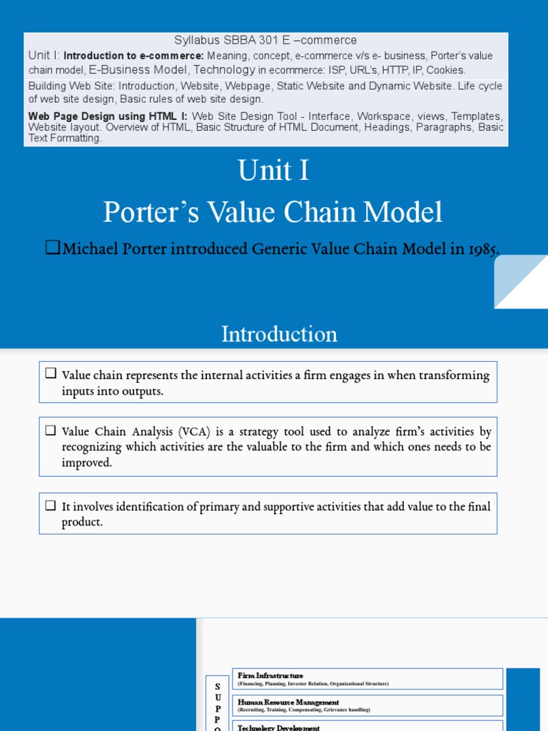 Porters-Value-Chain Model | PDF | Value Chain | Logistics