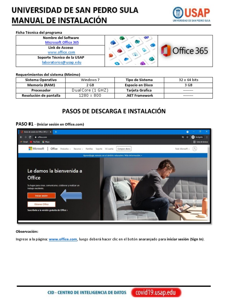 Manual de Instalación - Office 365 | PDF | Microsoft Office | Código QR