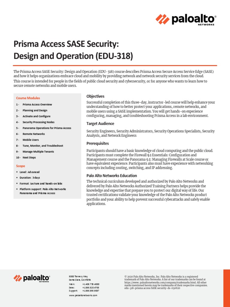2021 PAN Edu 318 Prisma Access | PDF | Security | Computer Security