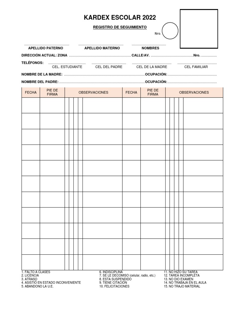 Kardex Escolar 2022 | PDF