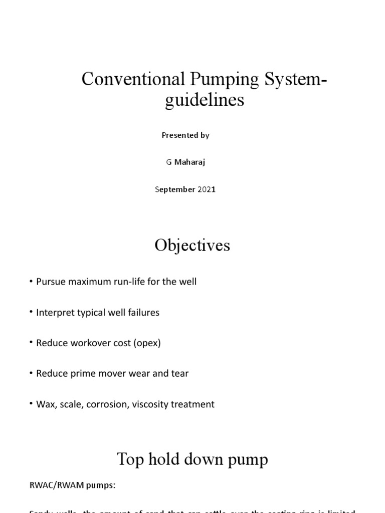 Conventional Pumping System Guidelines | PDF | Pump | Pipe (Fluid ...