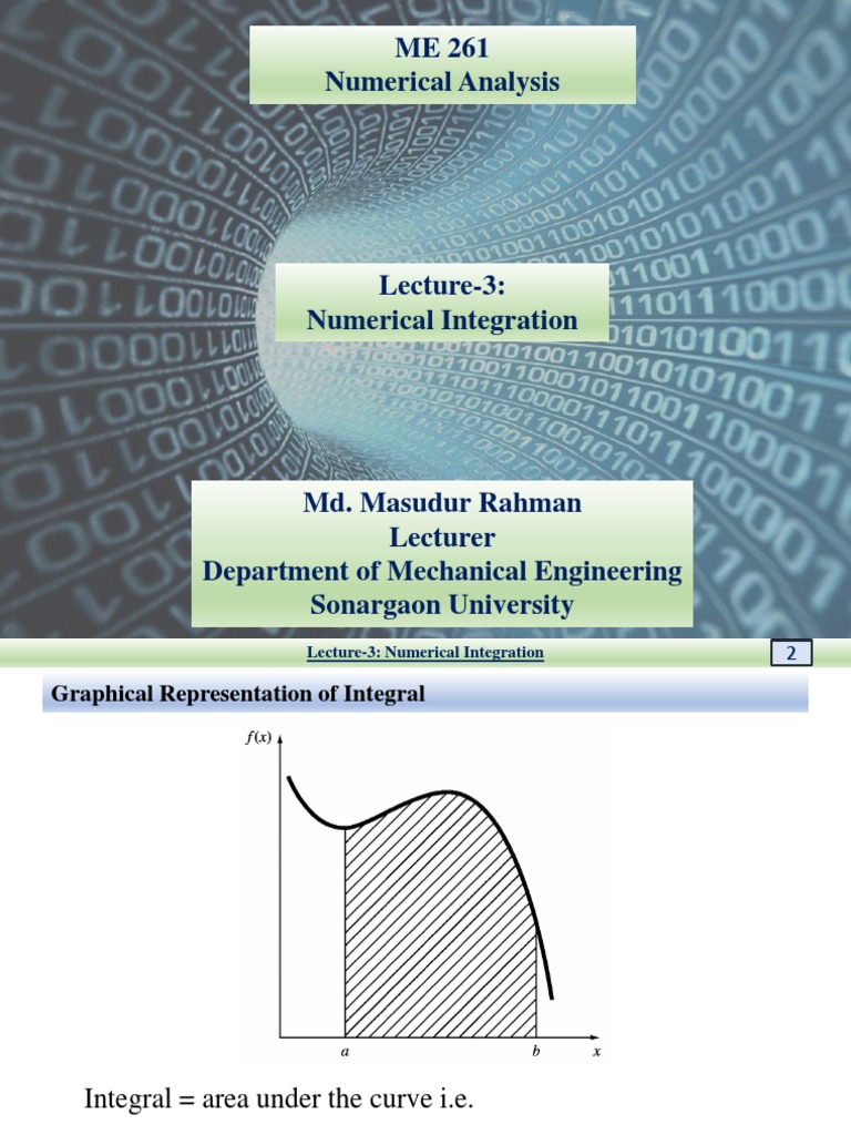 ME 261 (Lecture-3, Numerical Integration) | PDF | Integral | Numerical ... ME 261 (Lecture-3, Numerical Integration) | PDF | Integral | Numerical ...