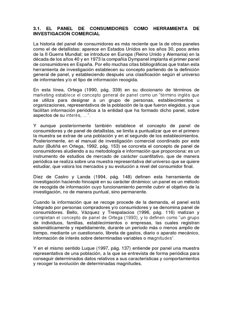 Estudios Tipo Panel | PDF | Los consumidores | Comportamiento