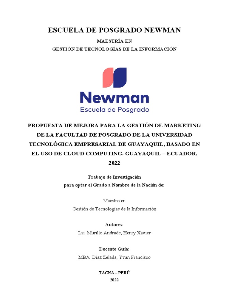 Murillo Andrade Henry Xavier - Quinto Entregable | PDF | Marketing ...