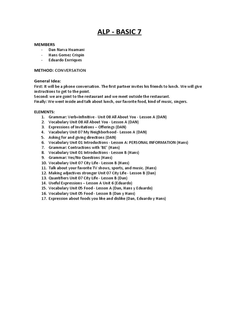 Alp - Basic 7 - Final | PDF | Foods | Cuisine