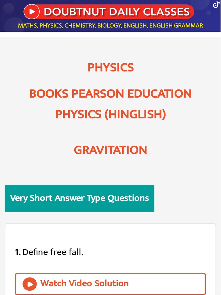 Books Doubtnut Question Bank | PDF | Orbit | Weight