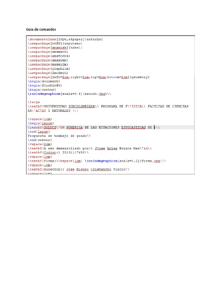 Guia de Comandos Latex | PDF