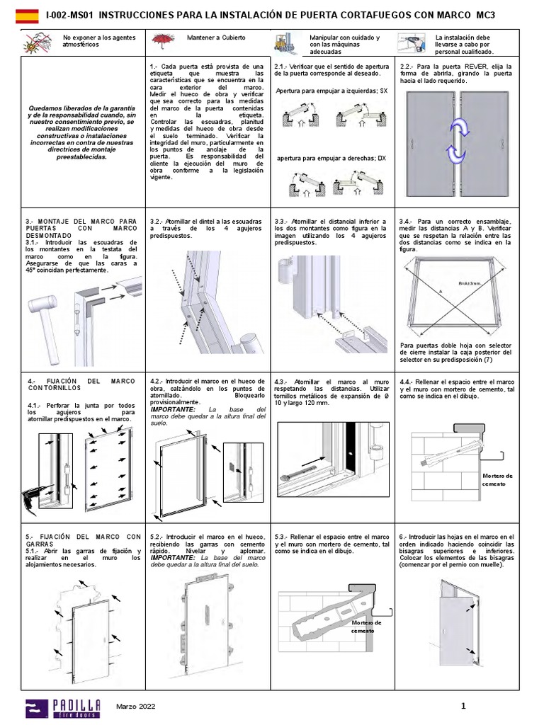 Hoja de Instalacion y Montaje Tipo Mc3 | PDF | Ingeniería de ...