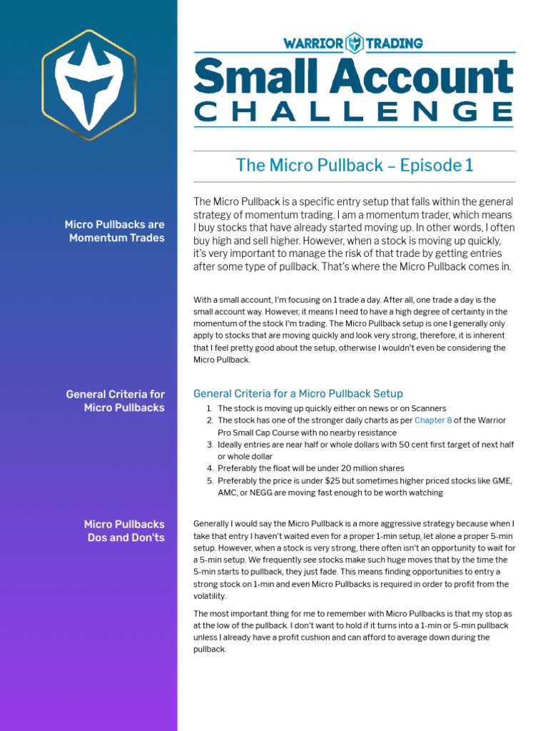 SAC Micro Pullback Strategy v2 | PDF | Market (Economics) | Economies