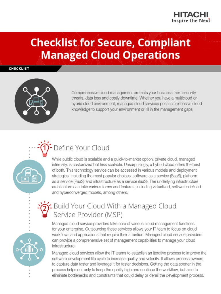 Hitachi Managed Cloud Operations Checklist | PDF | Cloud Computing | Software As A Service