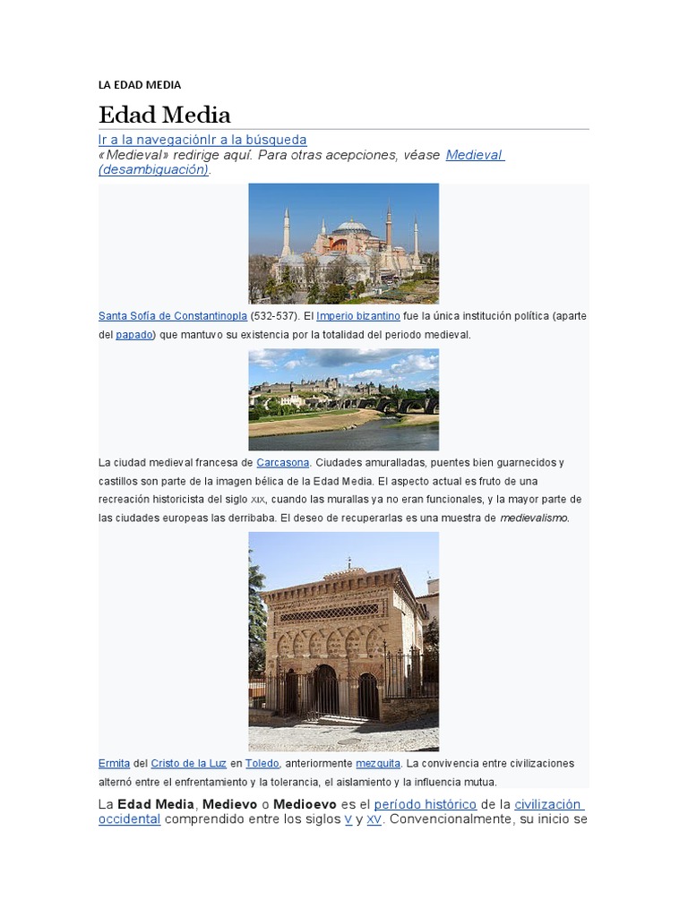 Periodización de la Edad Media | PDF | Edades medias | Antigüedad tardía