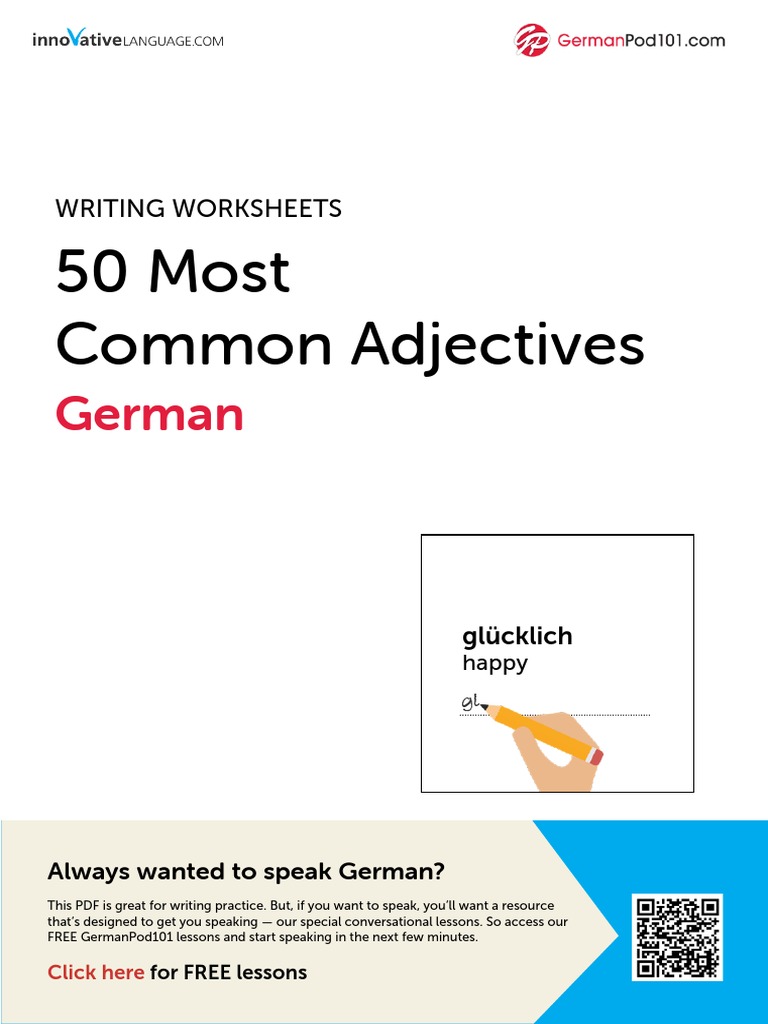 50 Common Adjectives | PDF