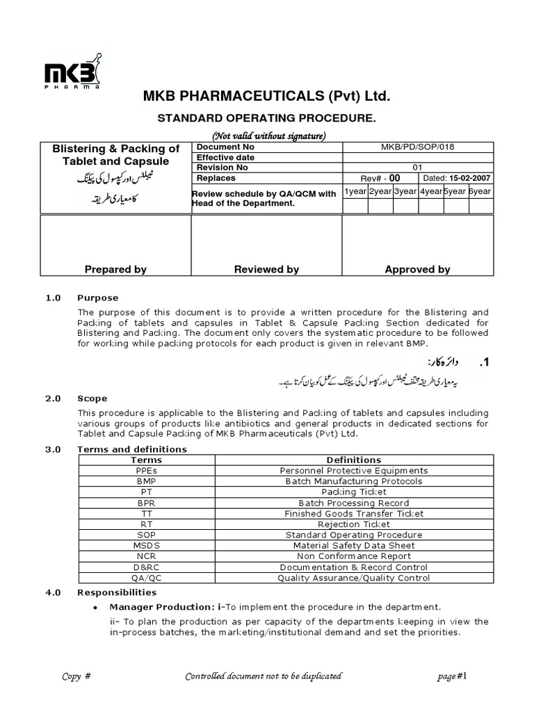 018working in Tablet and Capsule Packing | PDF | Tablet (Pharmacy ...