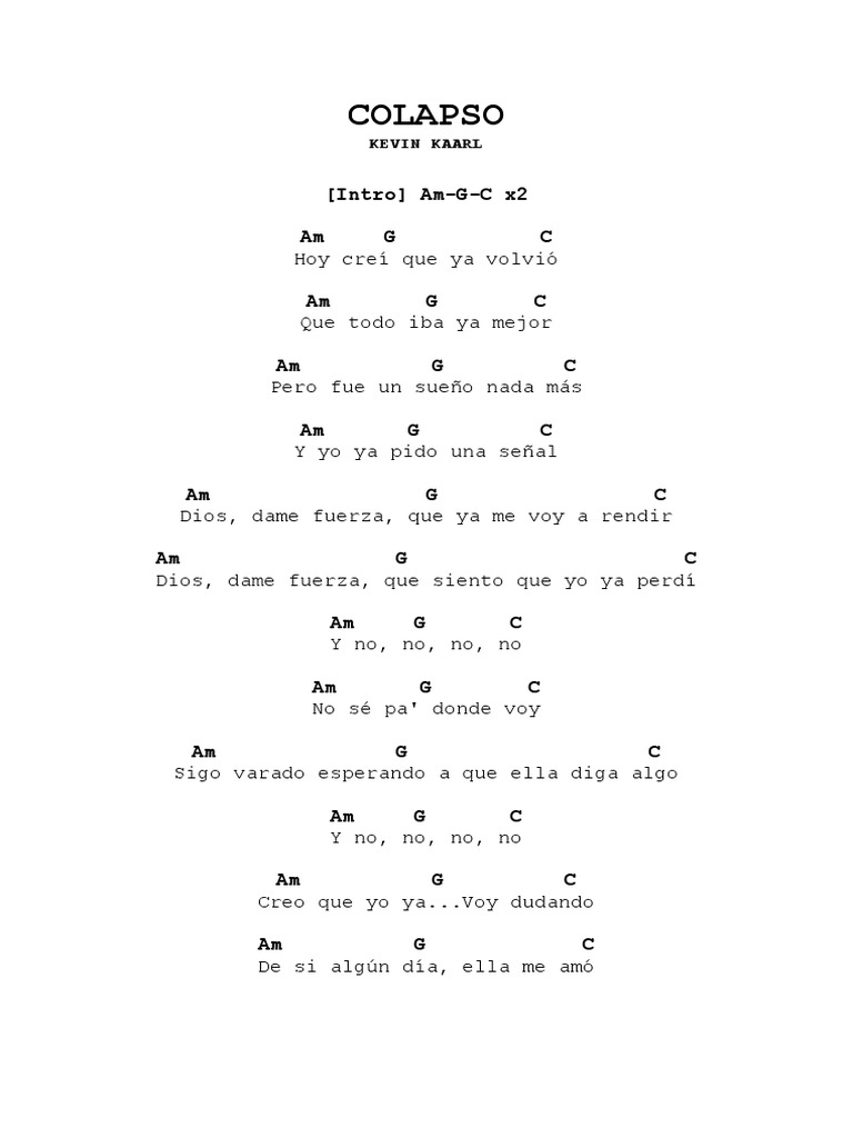 Colapso - Kevin Kaarl (Acordes) | PDF