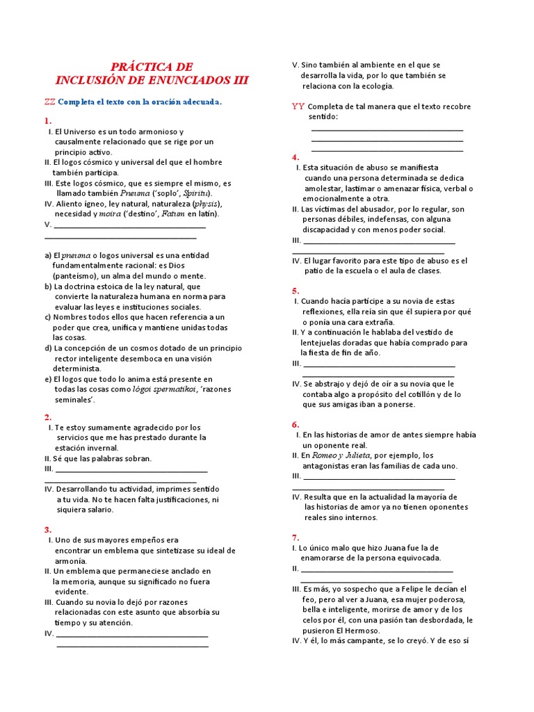 Práctica de Inclusión de Enunciados III | PDF | Corrosión | Naturaleza
