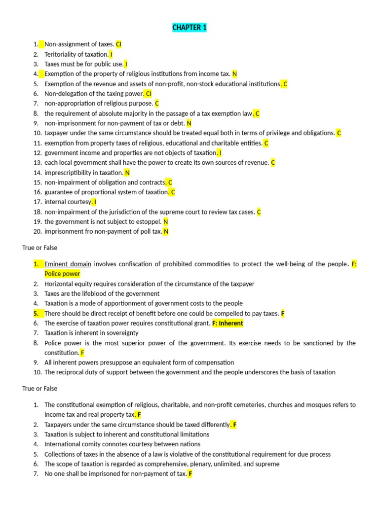 Chapter 1 To 6 Tax Answers Autosaved | PDF | Taxes | Taxpayer