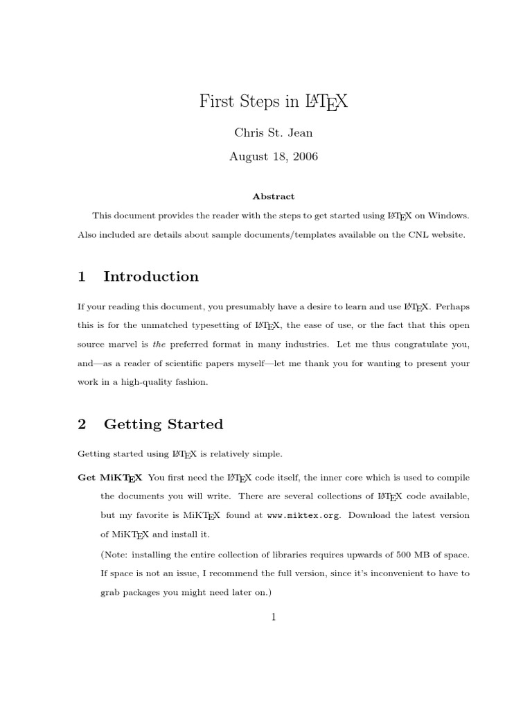 First Steps in LaTeX | Download Free PDF | Software Engineering ...