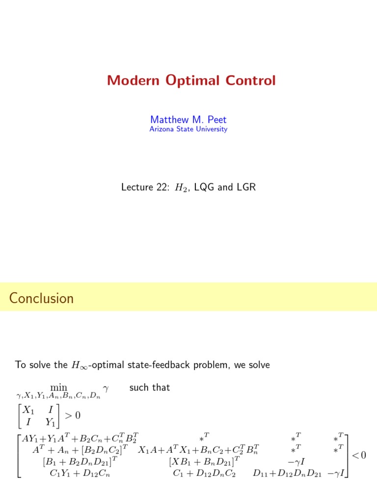 507 Lecture 22 | PDF | Control Theory | Electrical Engineering 507 Lecture 22 | PDF | Control Theory | Electrical Engineering
