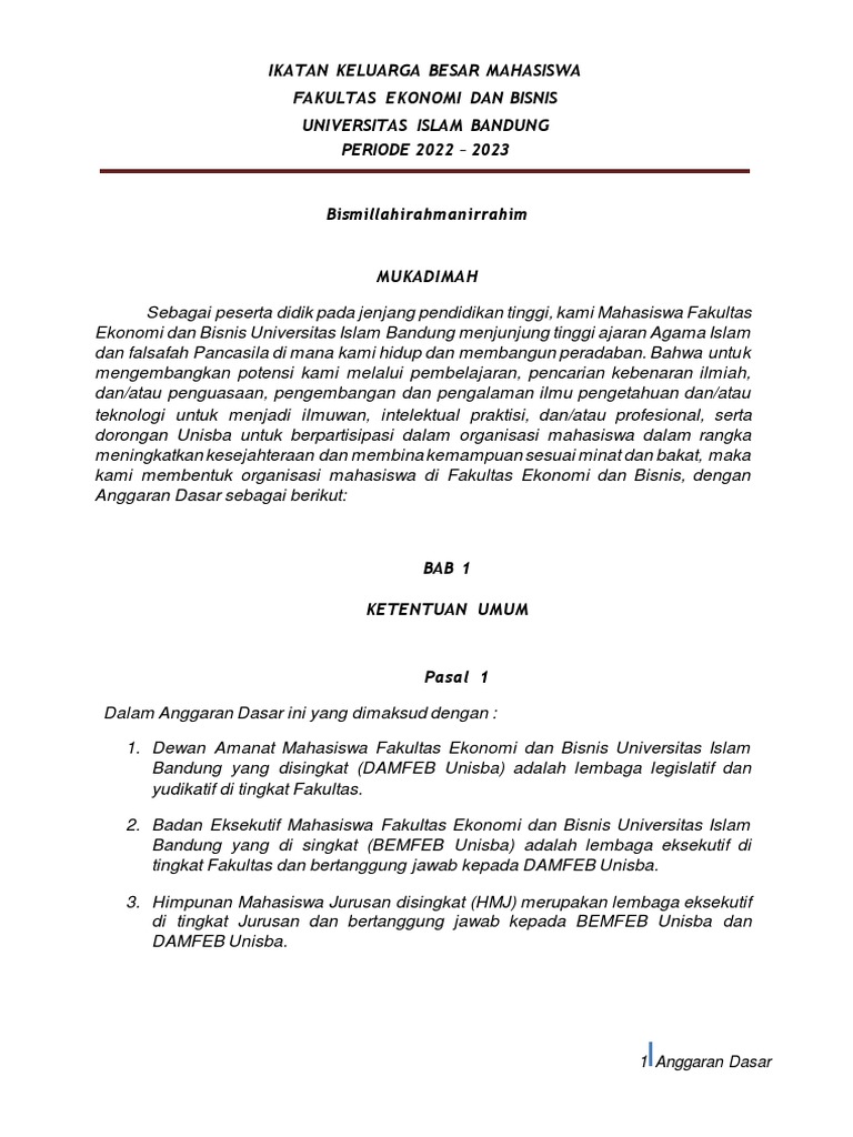 AD IKBM FEB (ADHOC) Revisi 2022-2023 | PDF