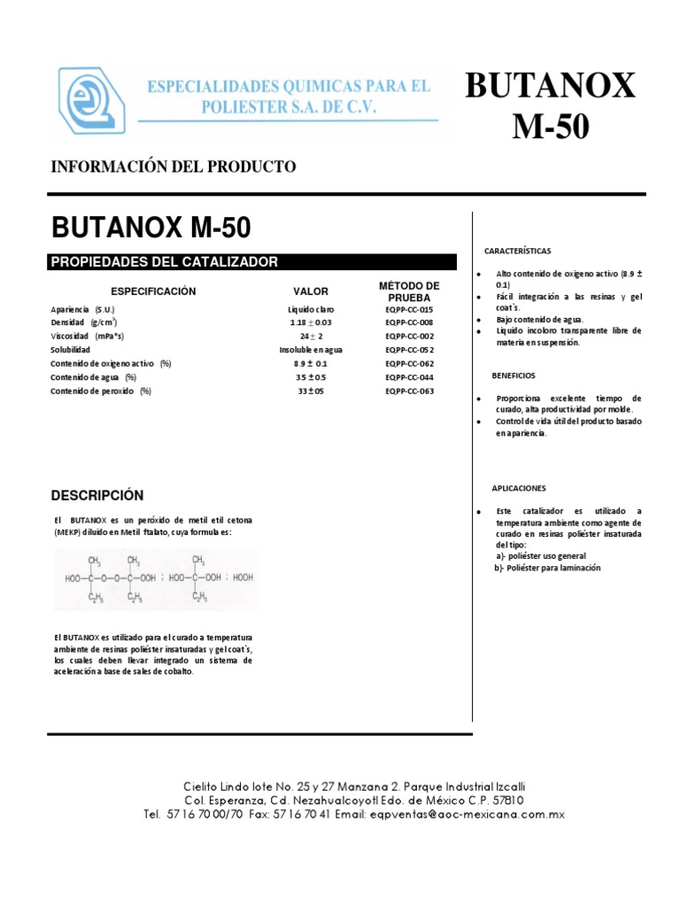 RSF 019 Butanox M 50 | PDF | Sustancias químicas | Materiales