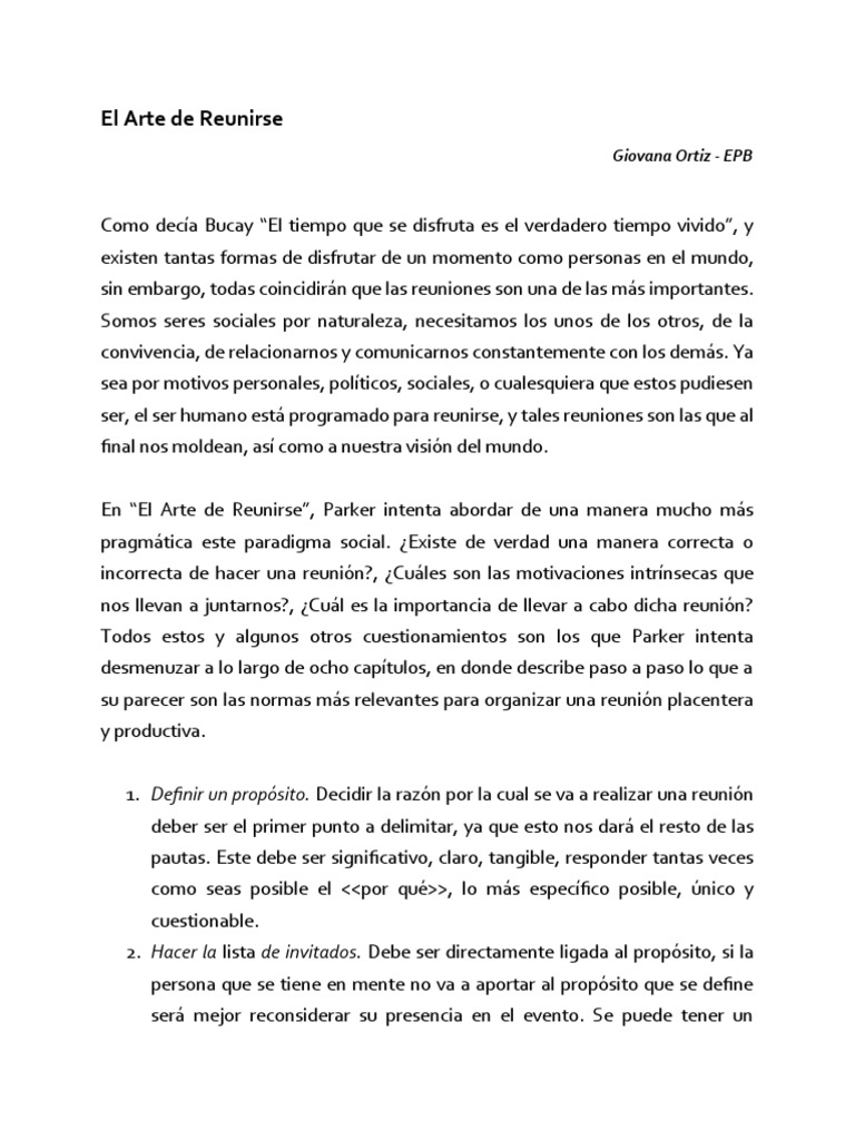 El Arte de Reunirse | PDF | Etiqueta