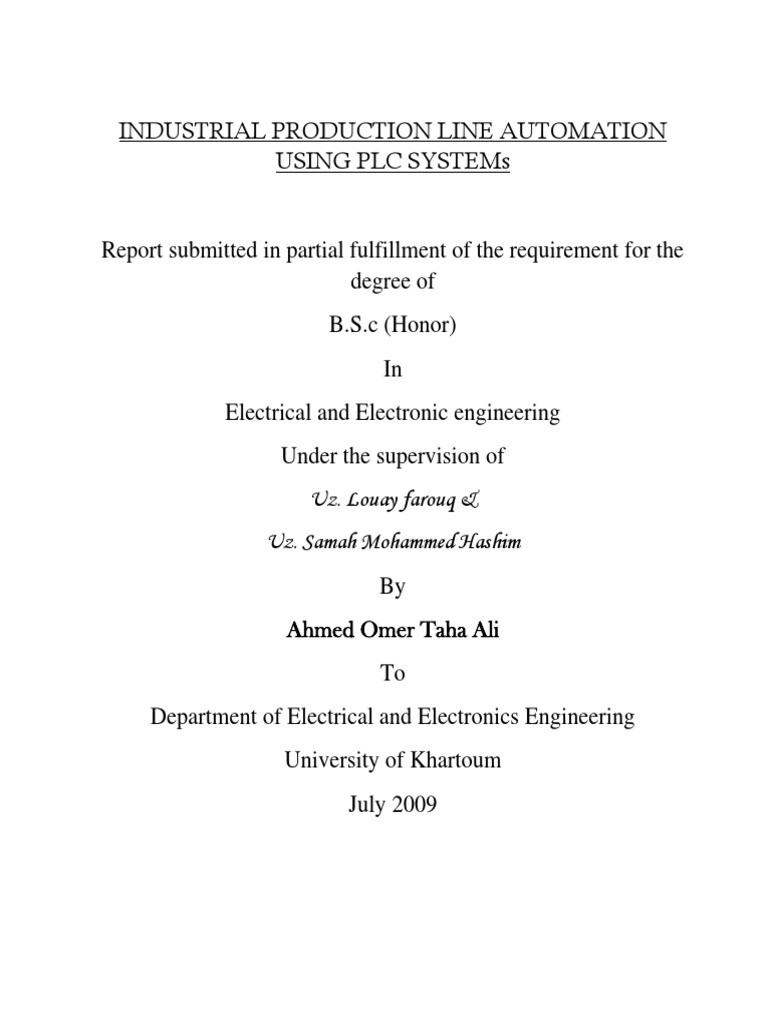 Industrial Production Line Automation | PDF | Programmable Logic ...