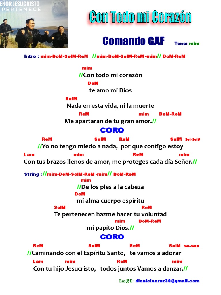 Con Todo Mi Corazón - Comando GAF - ACORDES | PDF
