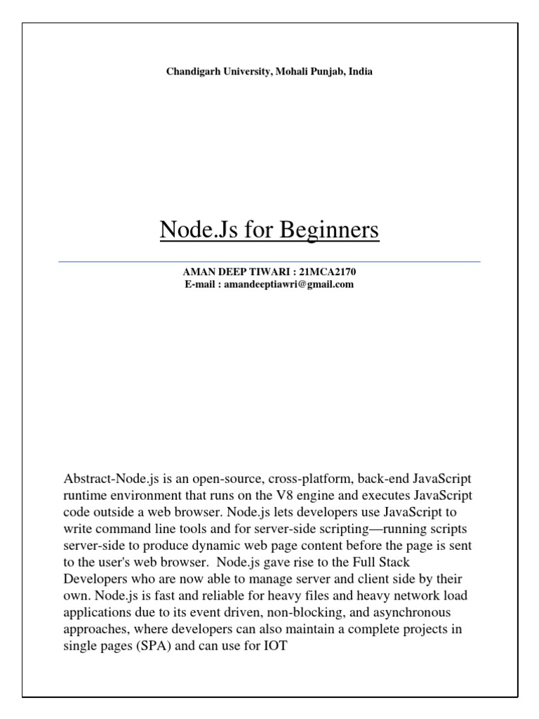 RESEARCH PAPER-Node .Js | PDF | Java Script | World Wide Web