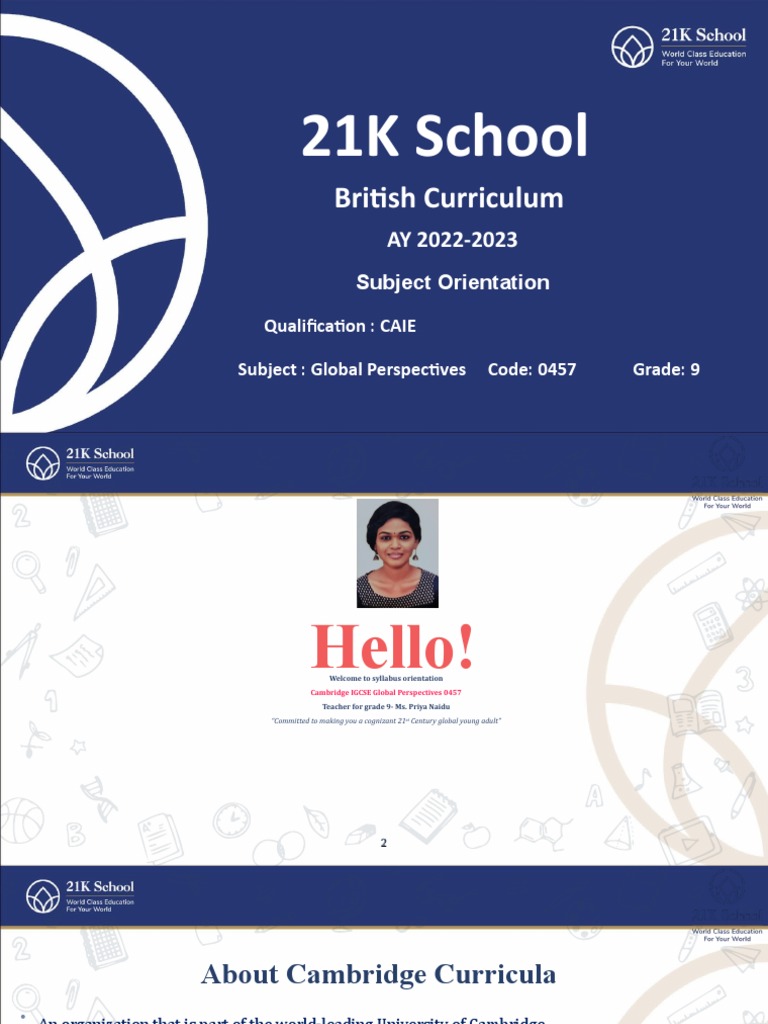 Global Perspectives Subject Orientation PPT Grade 9 & 10 | PDF | Educational Assessment ...