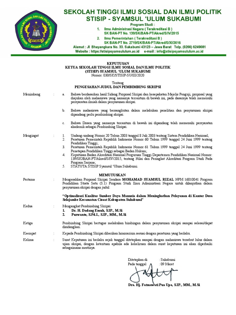Kop Surat Stisip Baru | PDF