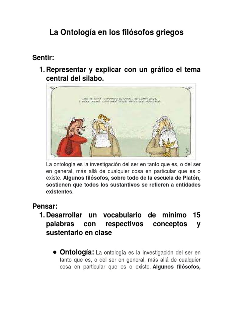 La Ontología en Los Filósofos Griegos | PDF | Ontología | Existencia
