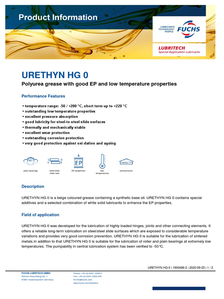 Urethyn HG 0 - Pi - (Gb-En) | PDF | Lubricant | Mechanical Engineering