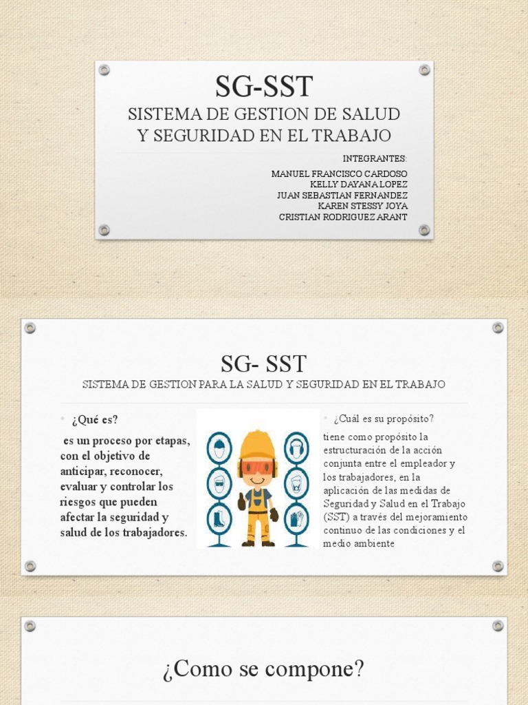 SG SST | PDF | Higiene Ocupacional | Seguridad y salud ocupacional