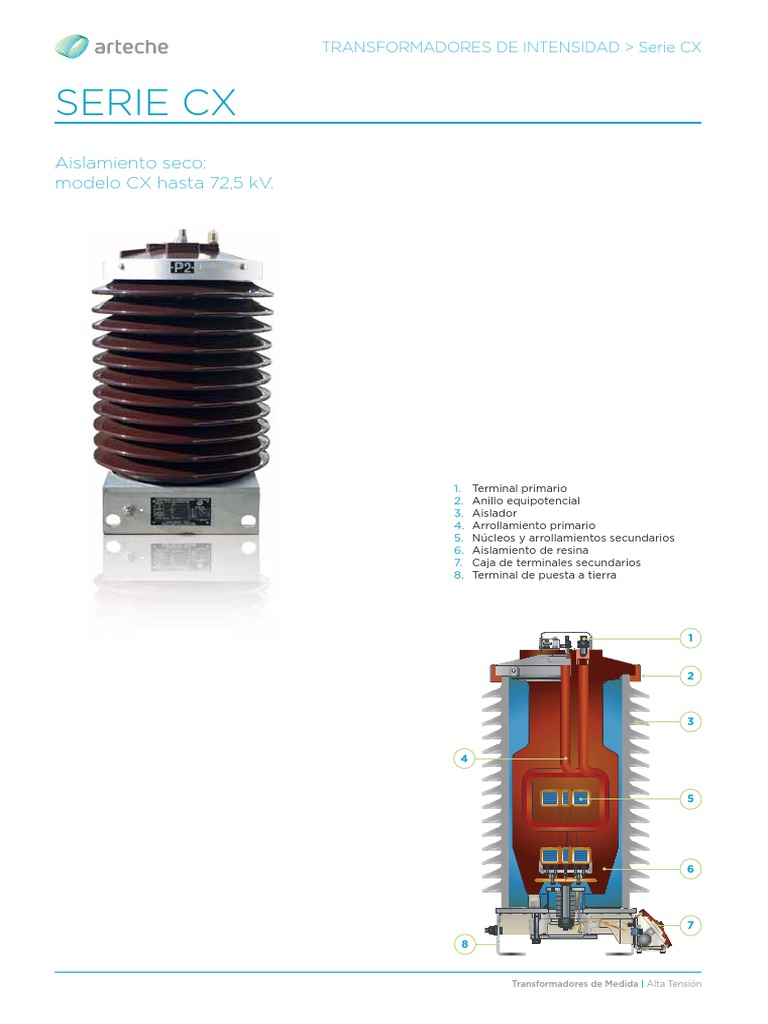 Arteche CT CX Es | PDF | Transformador | Aislador (Electricidad)