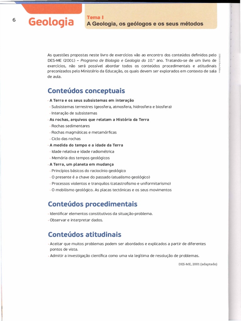 BG10 GEO Tema I Geologia e Os Seus Métodos | PDF | Geologia | Placas tectônicas