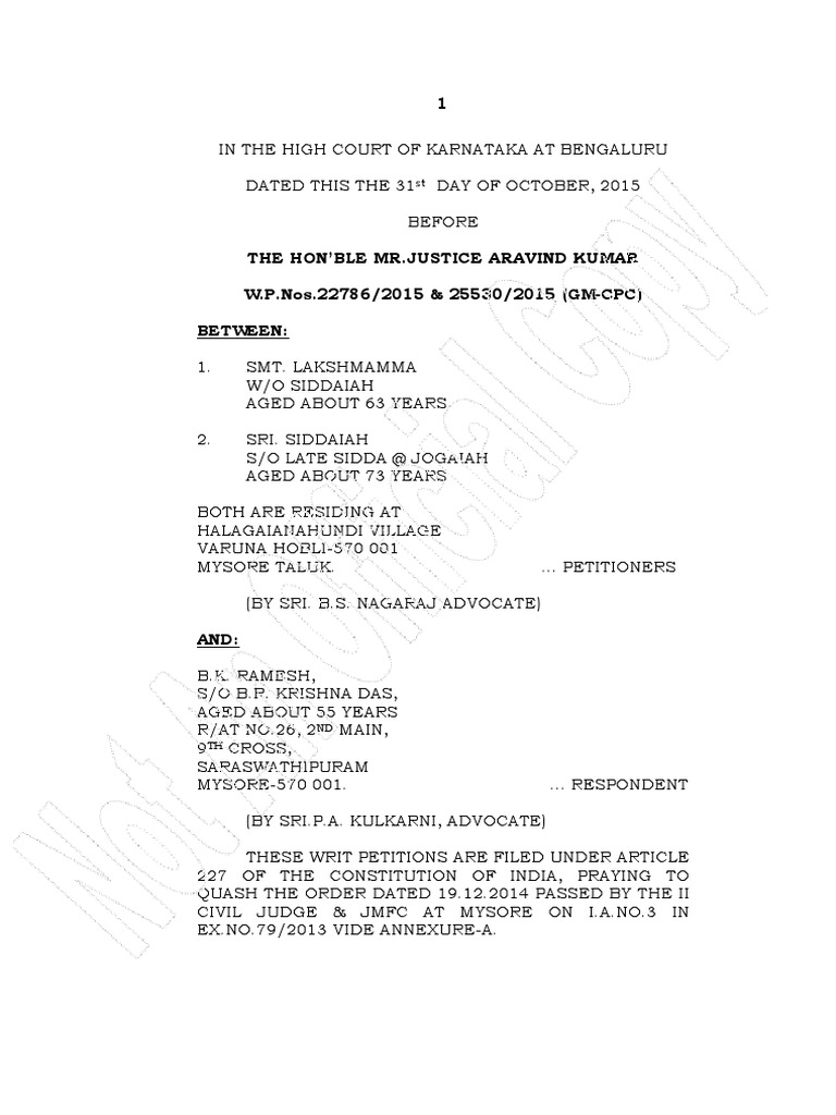 WP22786 15 31 10 2015 | PDF | Judgment (Law) | Injunction