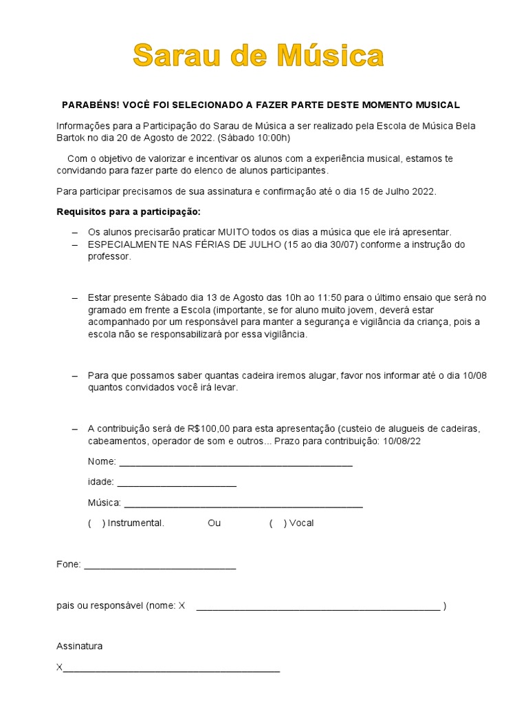 Convite Sarau | PDF