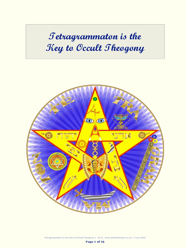 Tetragrammaton: Key to Occult Theogony | PDF | Kabbalah | Religious ...