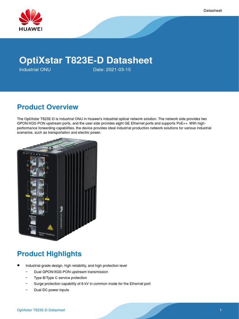 OptiXstar T823E-D Datasheet 06 | PDF | Ip Address | I Pv6