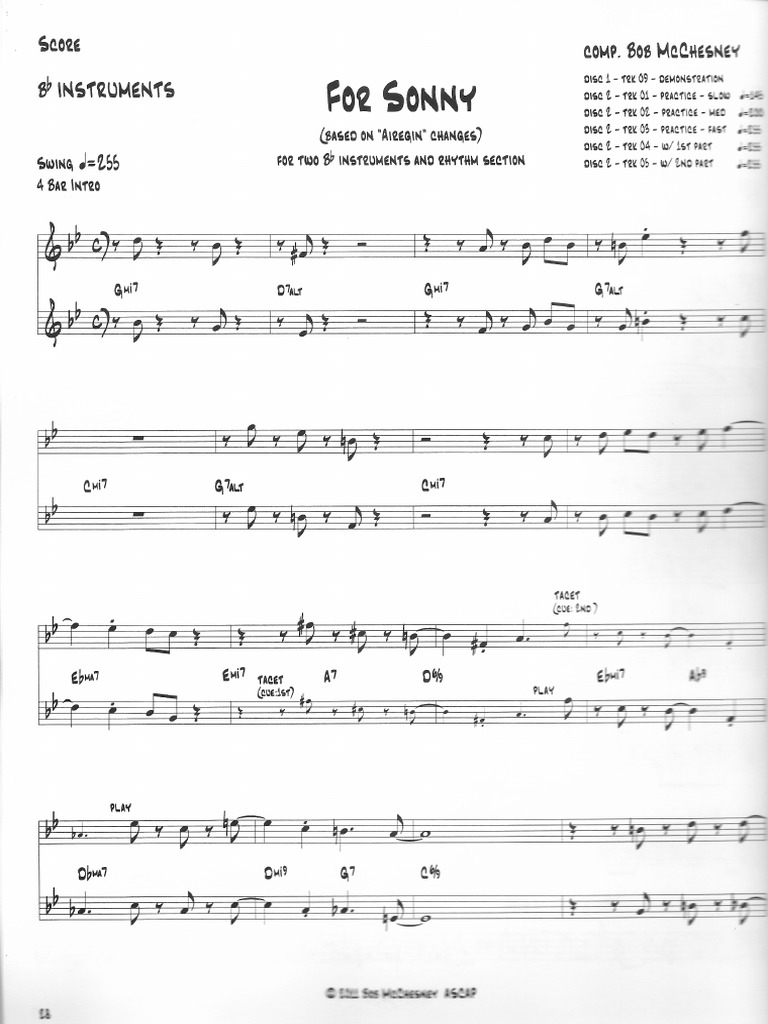 Etudes-11 - Bob McChesney-For Sonny Part 1&2 | PDF