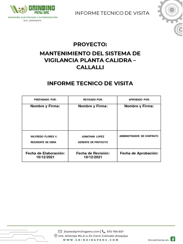 Informe Tecnico de Visita | PDF