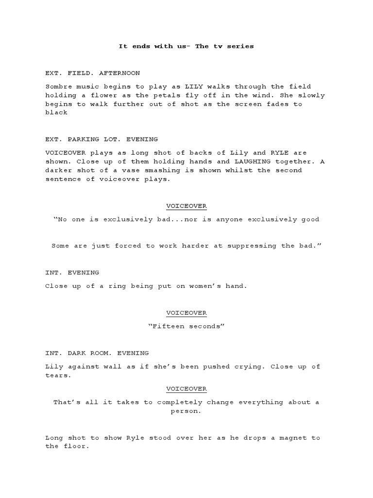 It Ends With Us Promo Script | PDF