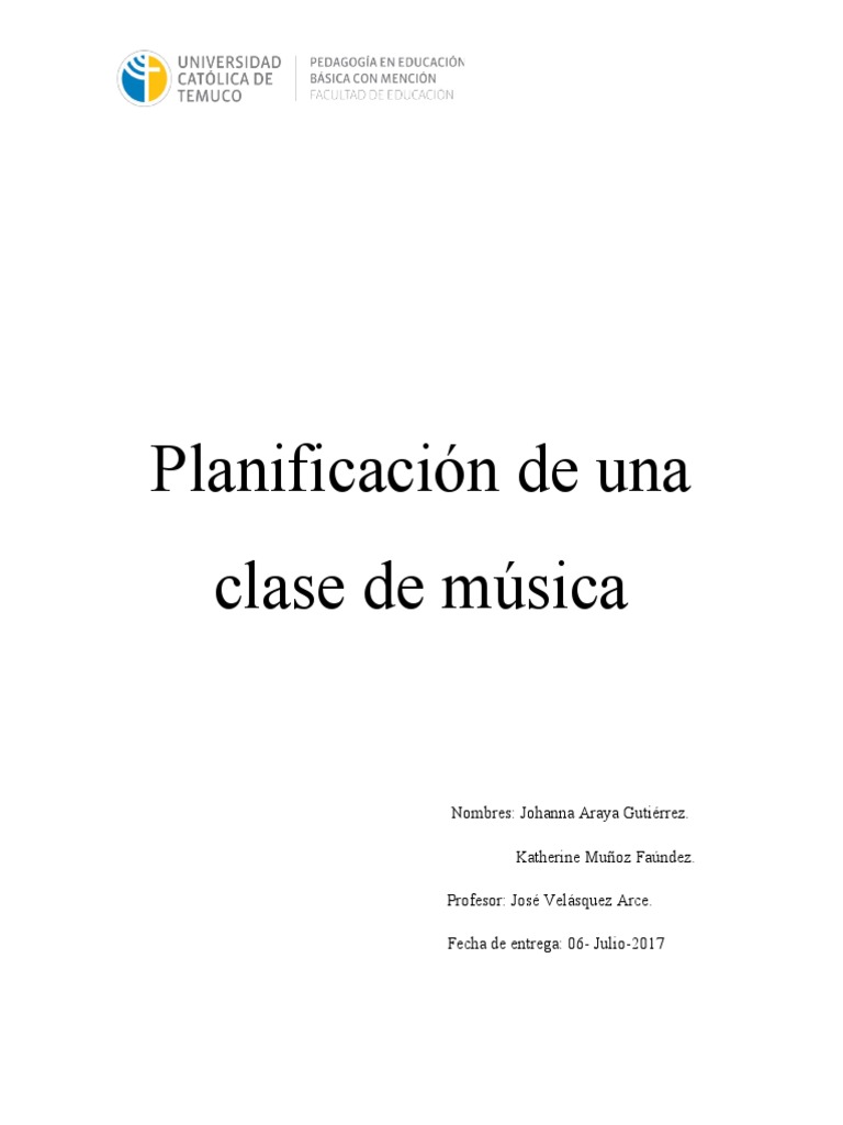 Planificación de una clase de música | PDF | Sonido | Melodía