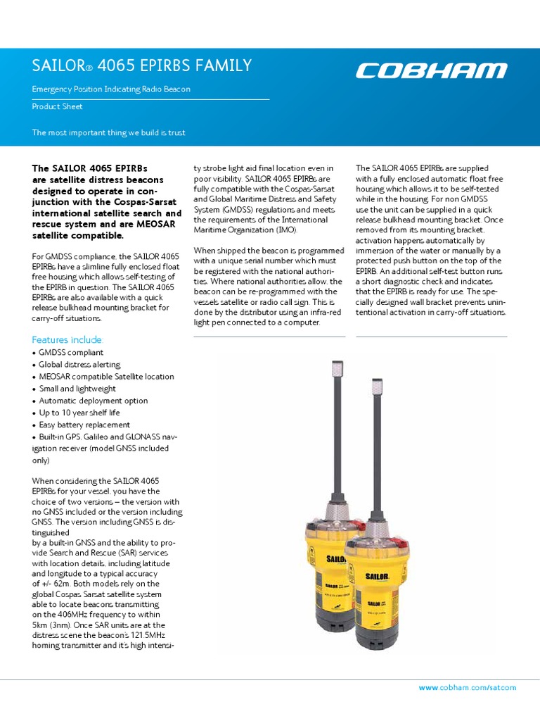 Sailor Epirb 4065 Family | PDF | Radio | Telecommunications